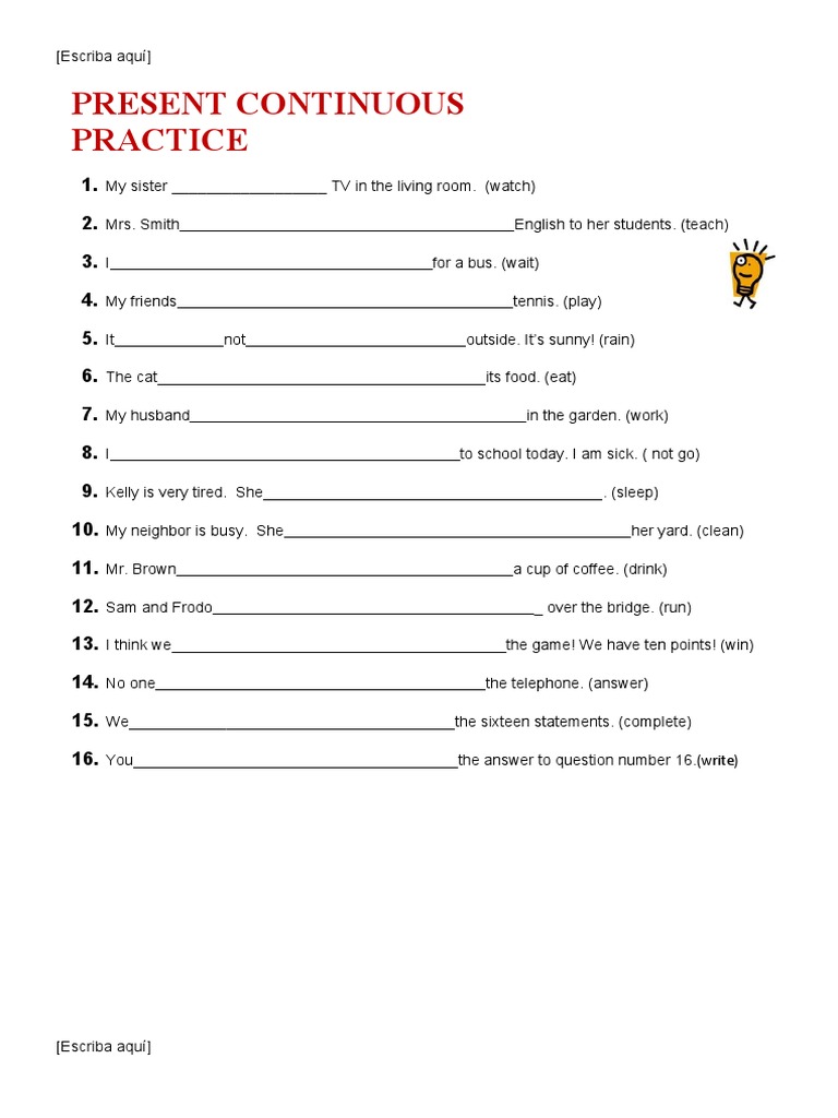 Present Continuous | PDF