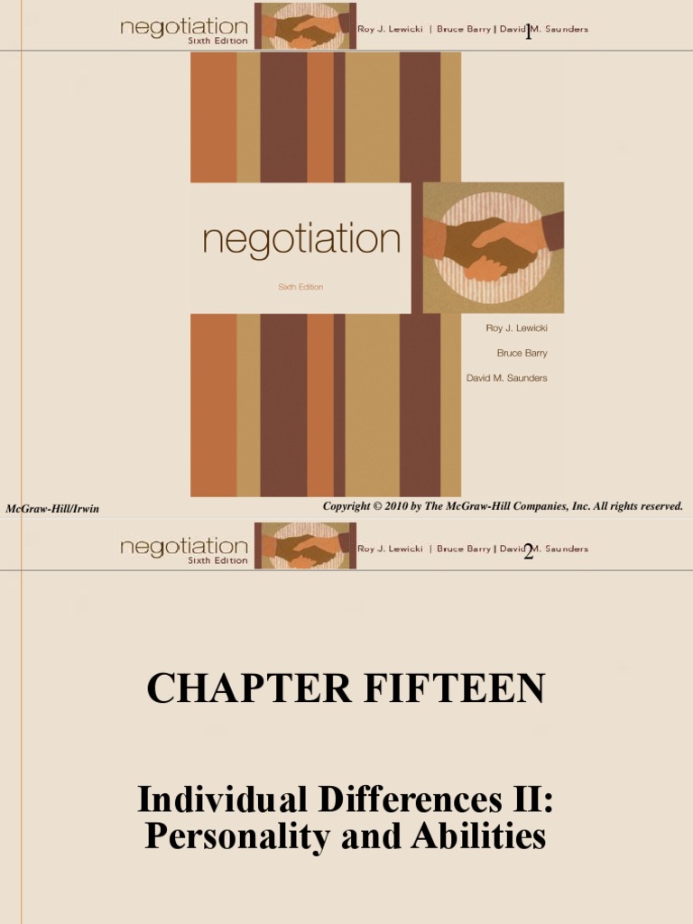 Chap 015 | PDF | Negotiation | Self Efficacy