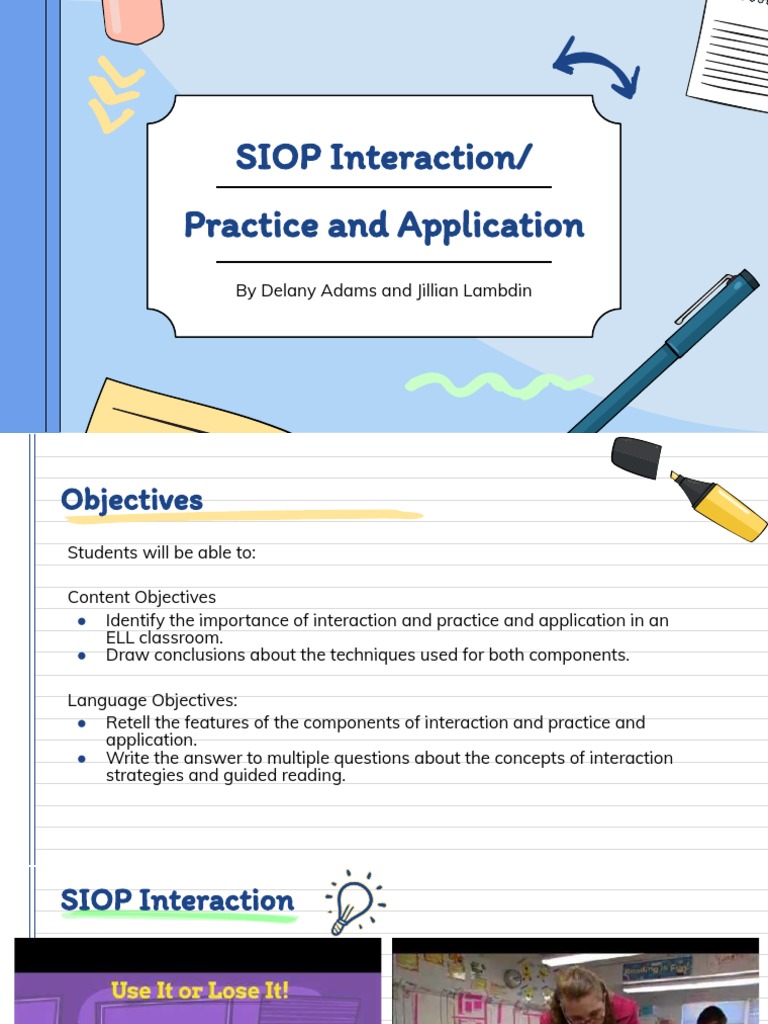 Siop Interaction Practice and Application | PDF | Teachers | Education ...