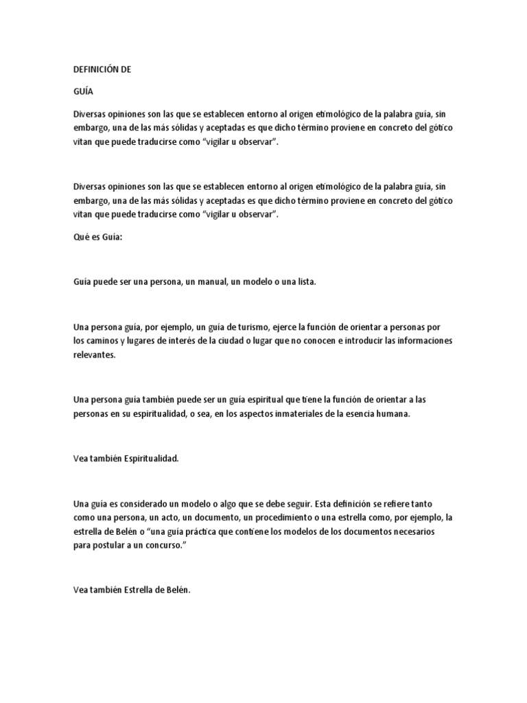 DEFINICIÓN DE Guia | PDF
