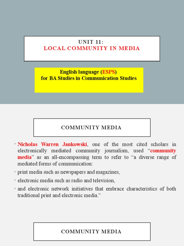 Understanding Community Media Concepts | PDF | Mass Media | Journalism
