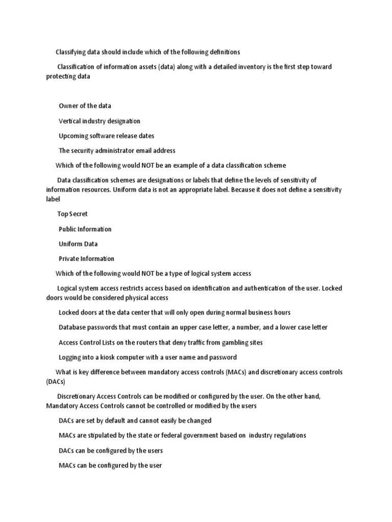 CISA Domain 5 Questions | PDF | Access Control | Denial Of Service Attack