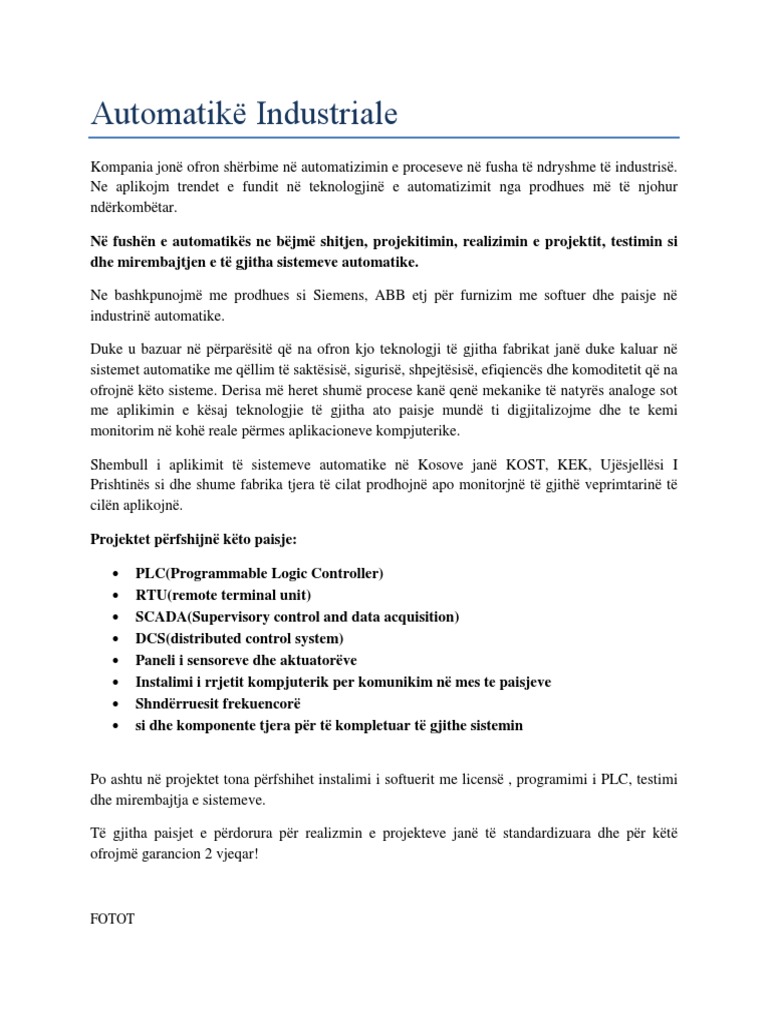 Automatika Industriale | PDF