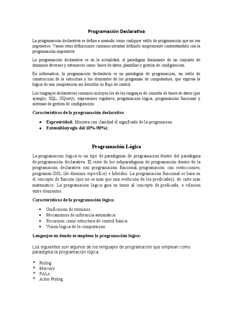 Introducción a la Programación Declarativa | PDF | Programacion ...