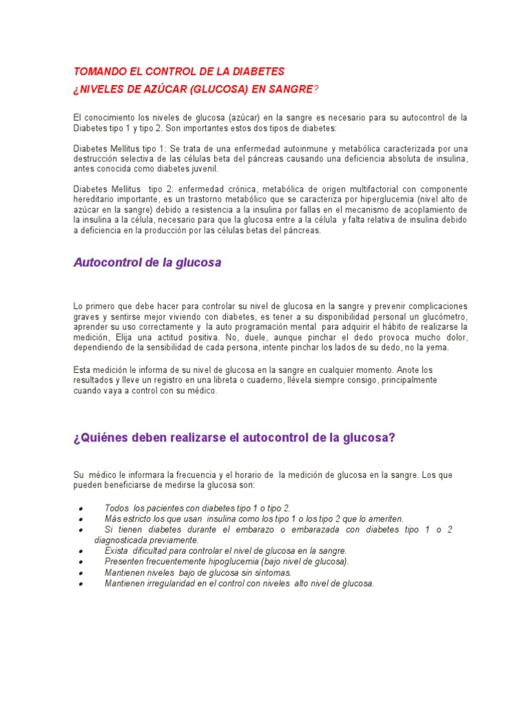 Tomando El Control de La Diabetes | PDF | Diabetes | Insulina