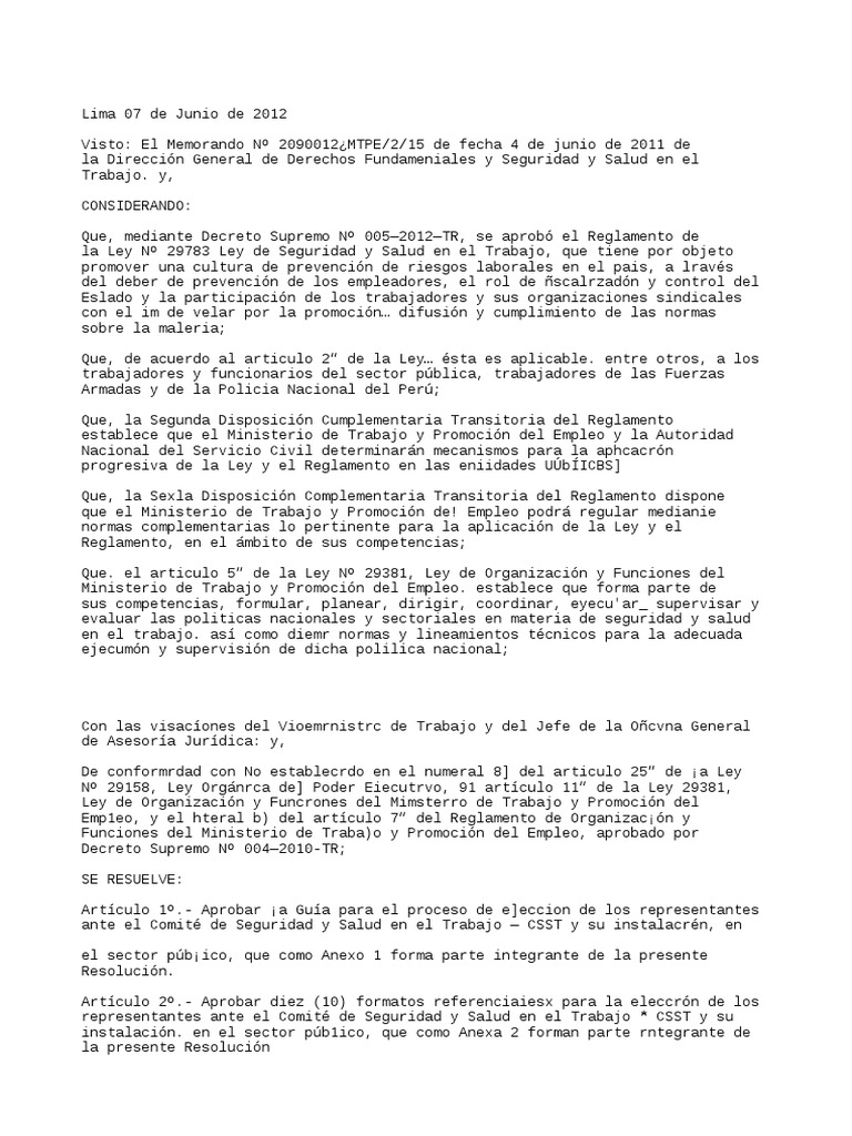 RM 148 2012 TR Guia Eleccion Comite SST | PDF | Votación | Elecciones