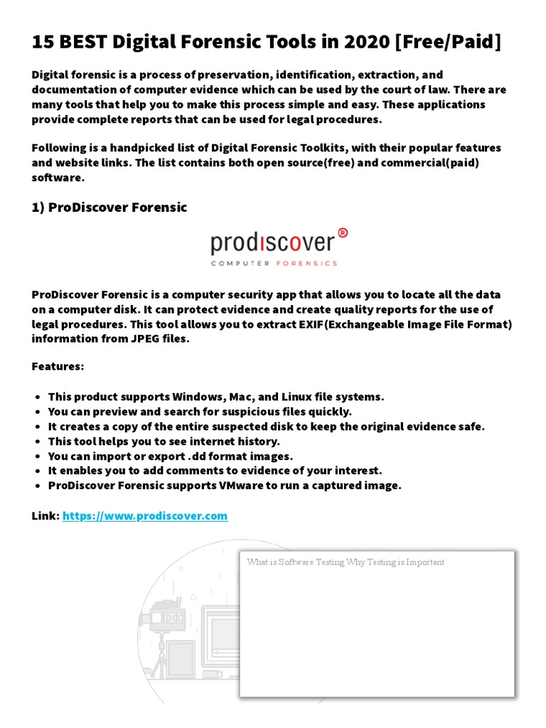 15 BEST Digital Forensic Tools in 2020 (Free - Paid) | PDF | Computer ...