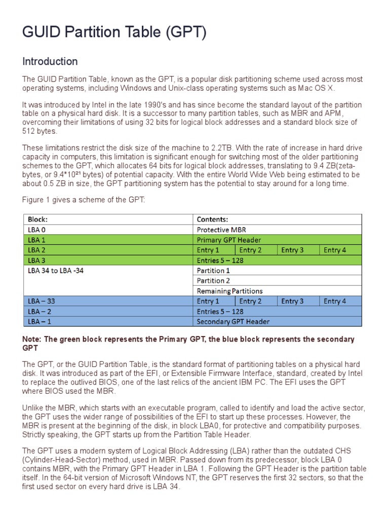 7 GUID Partition Table (GPT) PDF | Download Free PDF | Personal ...