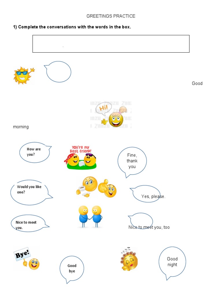 Greetings Practice | PDF