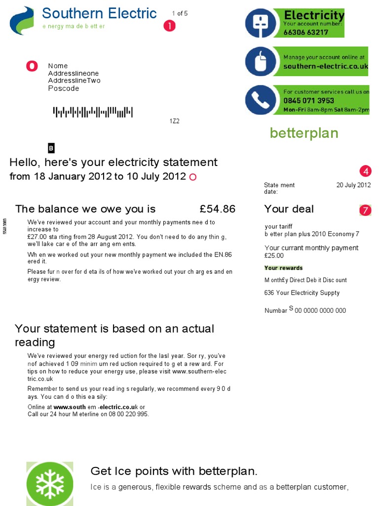 Southernelectric Viewbill 2 1 | PDF | Nature | Electricity