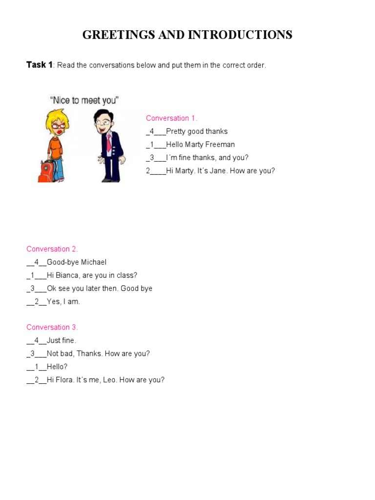 Activity - Greetings and Introductions | PDF