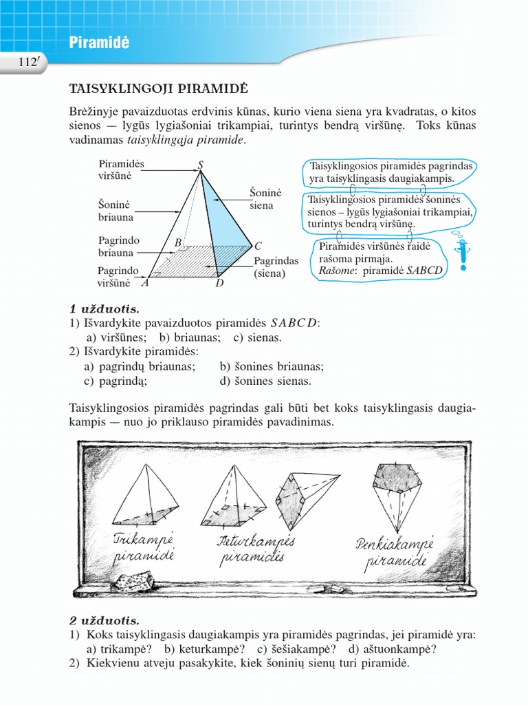 Taisyklingoji Piramidė: 1 Užduotis | PDF