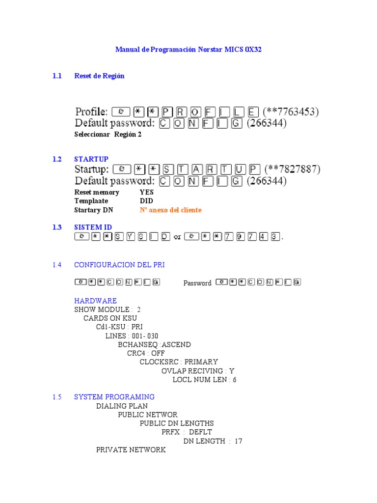 Manual de Programacion Norstar MICS 0X32 MINSAL | PDF | Informática y ...