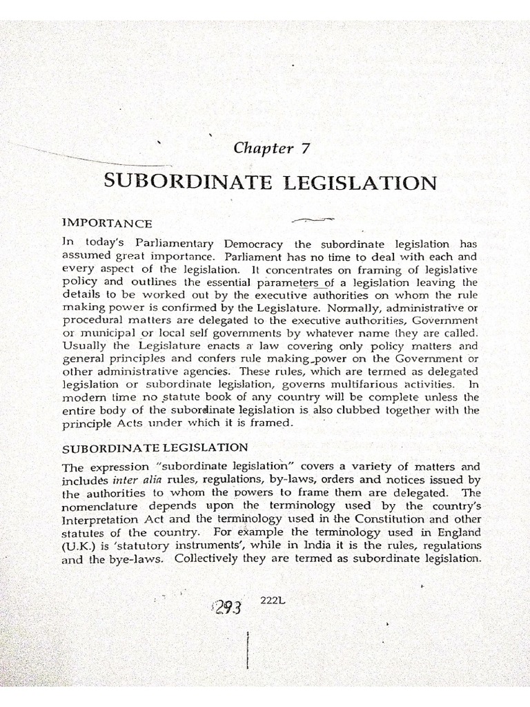 Subordinate Legislation | PDF