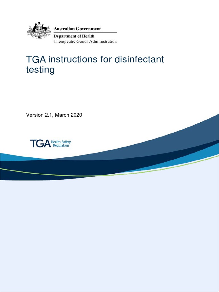 Tga Instructions Disinfectant Testing PDF | PDF | Disinfectant | Shelf Life