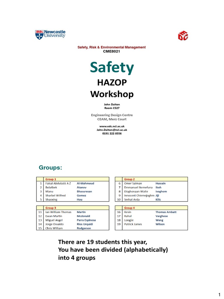 Lecture 02 HAZOP - Workshop - Introduction Pipeline | PDF | Ethanol | Gases