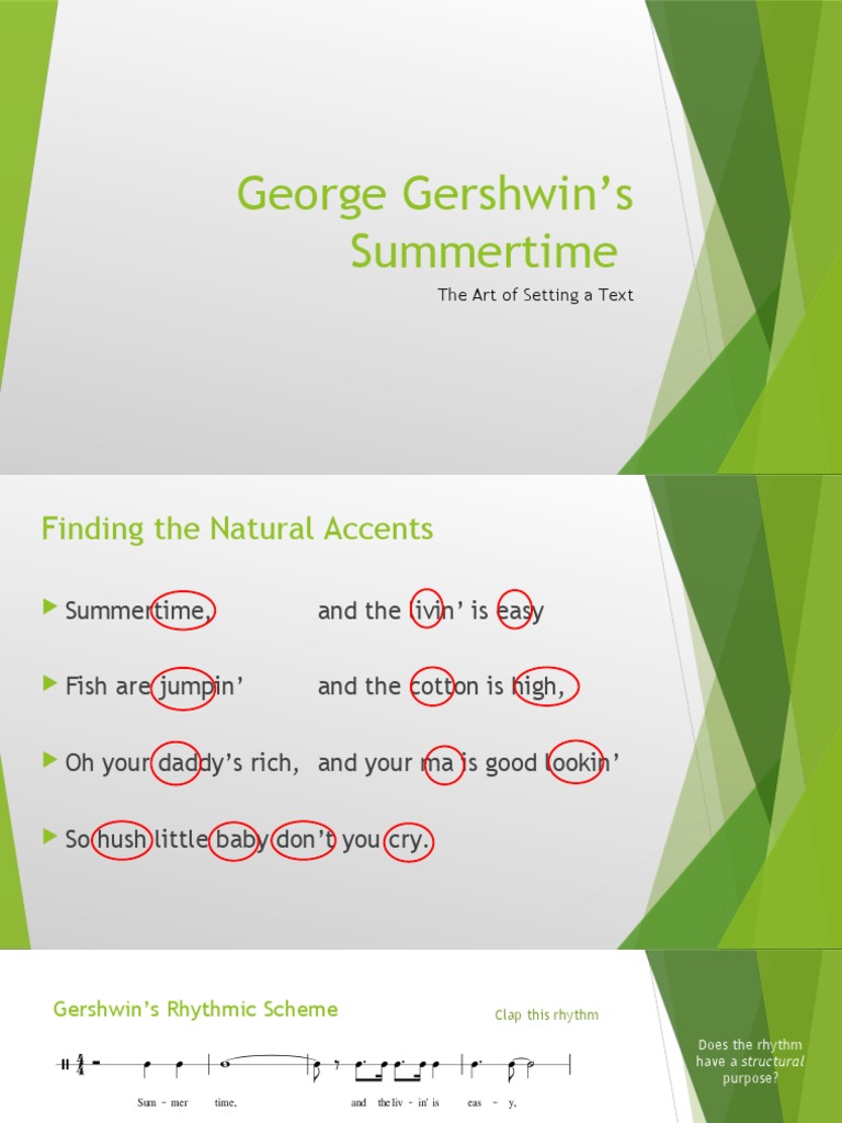 George Gershwin's Summertime | PDF | Chord (Music) | Harmony
