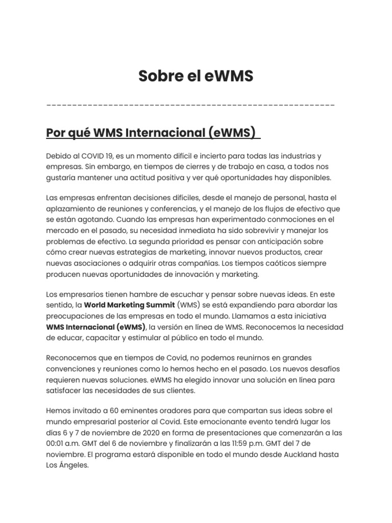 Sobre El eWMS | PDF | Comercio electrónico | Marketing