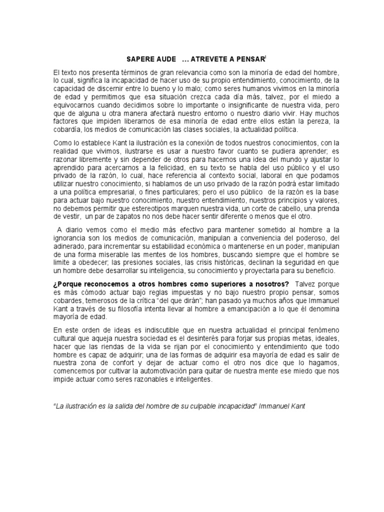 Sapere Aude - Lorena Arciniegas | PDF | Razón | Conocimiento