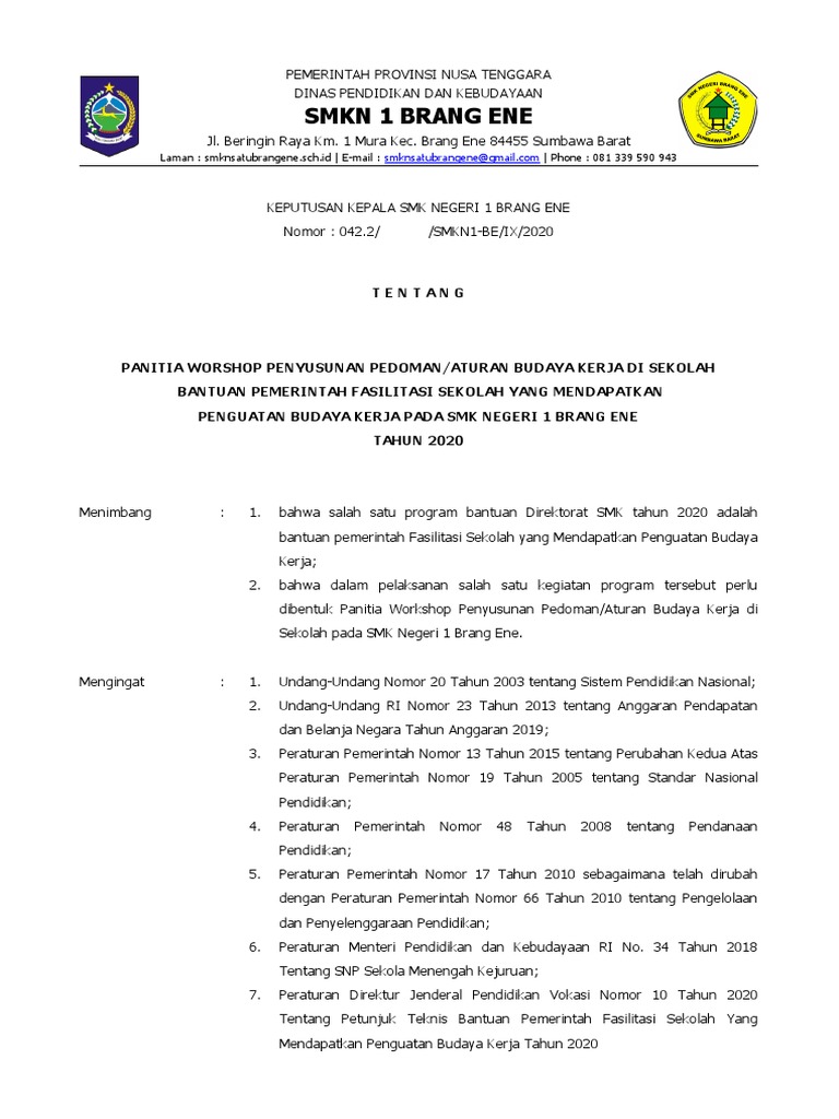 SK Panitia Workshop | PDF