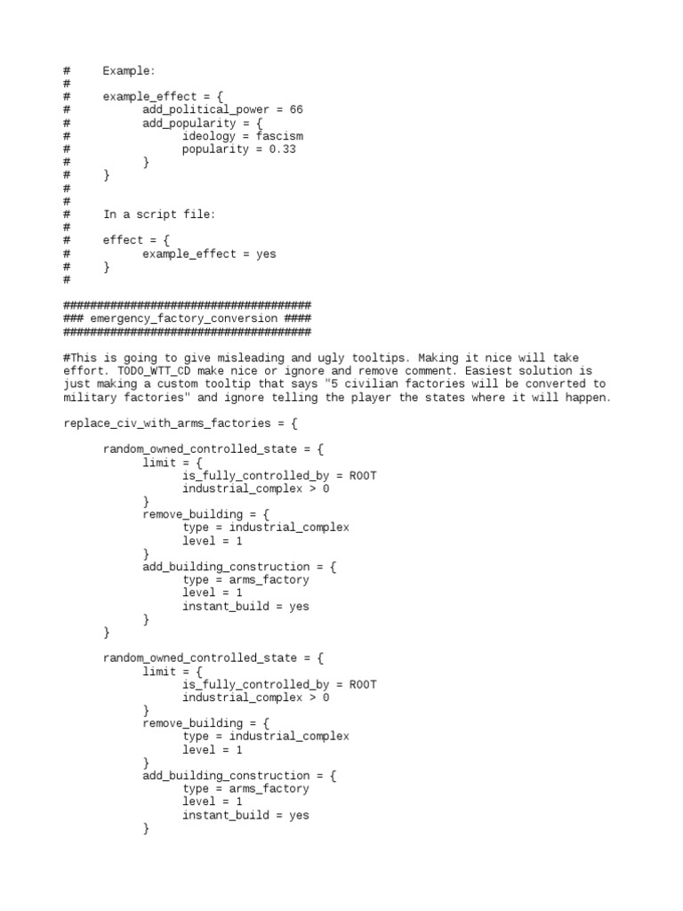 00 Scripted Effects | PDF | Military Science | Military