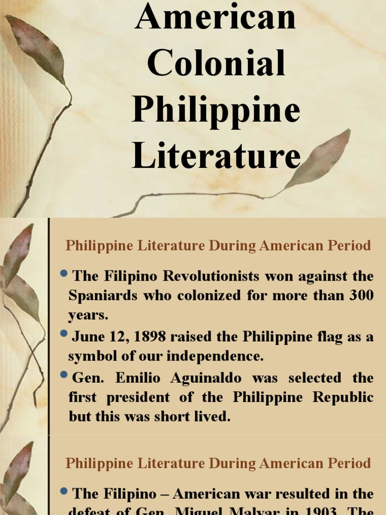 American Colonial Philippine Literature | PDF | Philippines | Poetry
