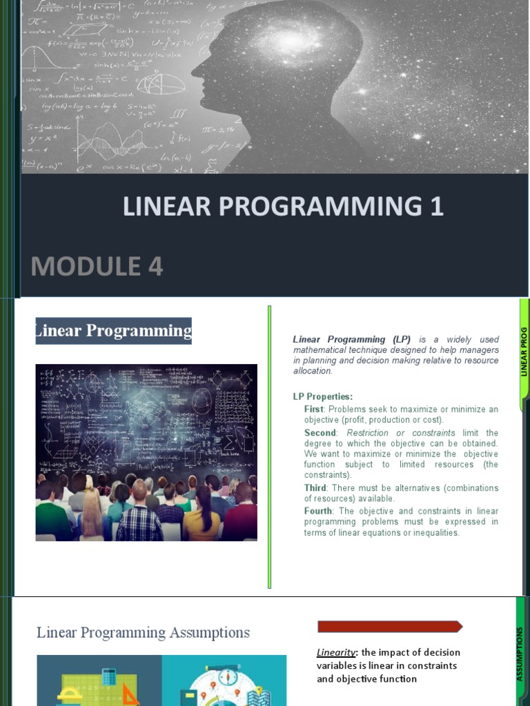 1 Module 4 Lp Graphical Method Linear Prog 2 Pdf Linear Programming Mathematical Optimization 