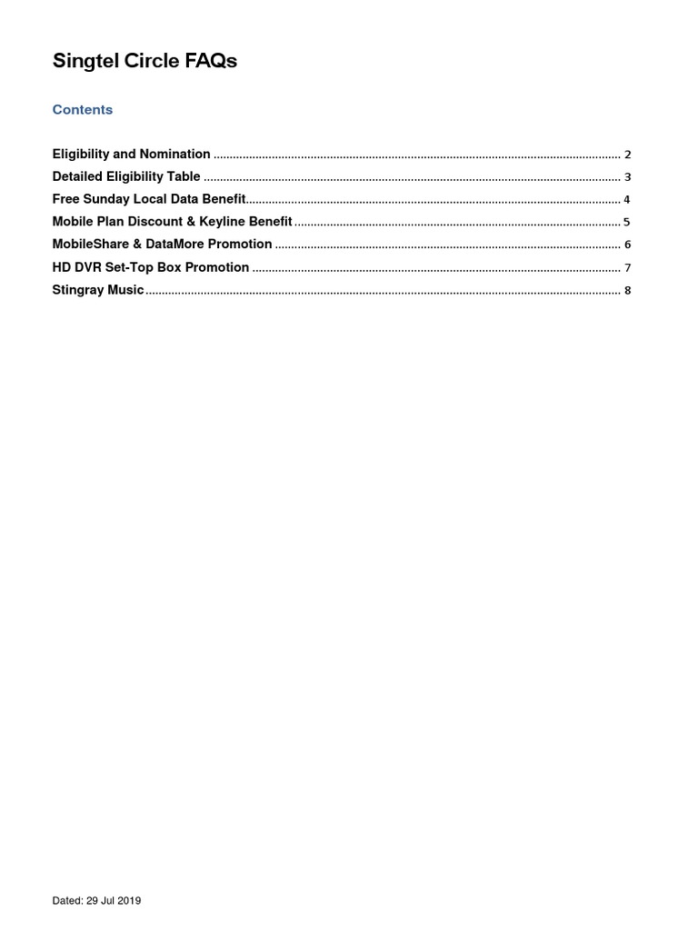 20190913-Singtel Circle FAQs PDF | PDF | Mobile App | Electronics
