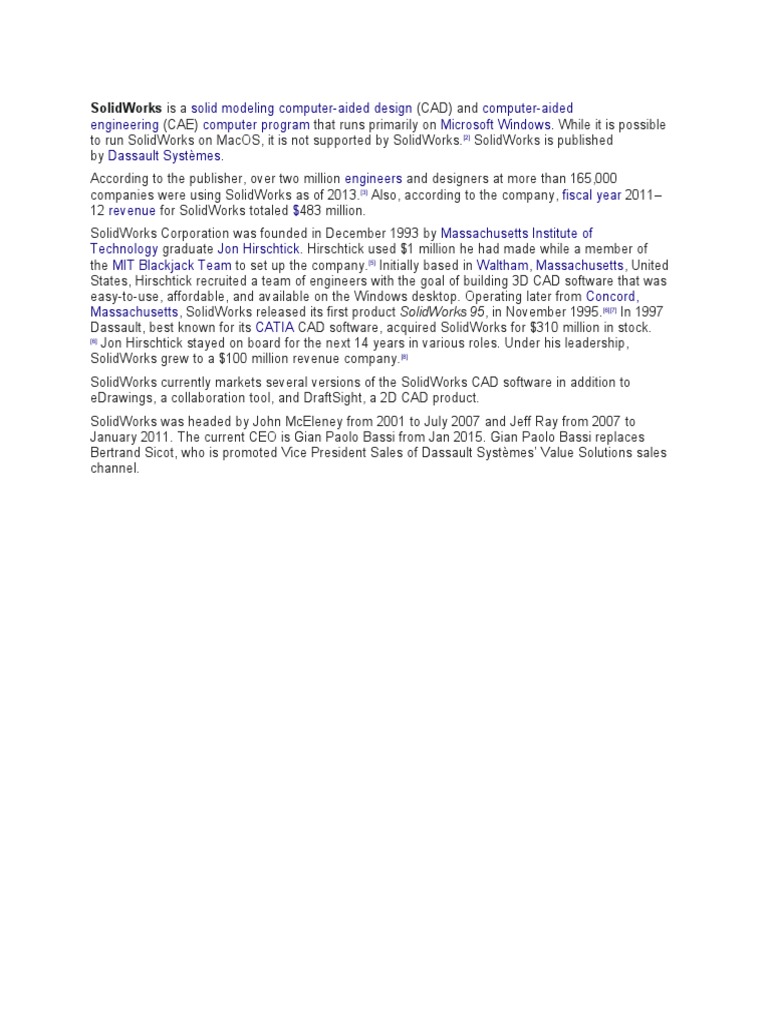 History Solidworks | PDF