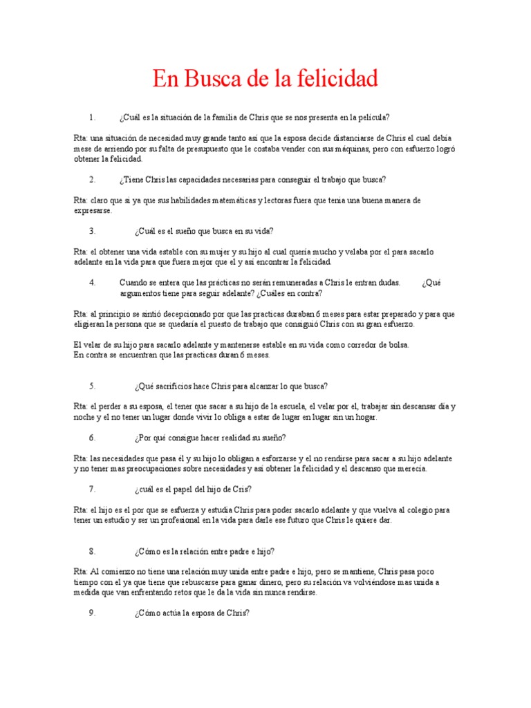En Busca de La Felicidad | PDF | Felicidad