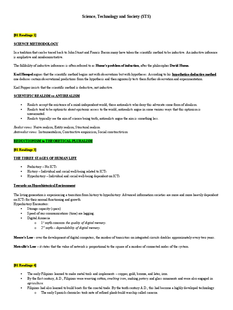 Science, Technology and Society (STS) | Download Free PDF | Inductive Reasoning | Scientific Method