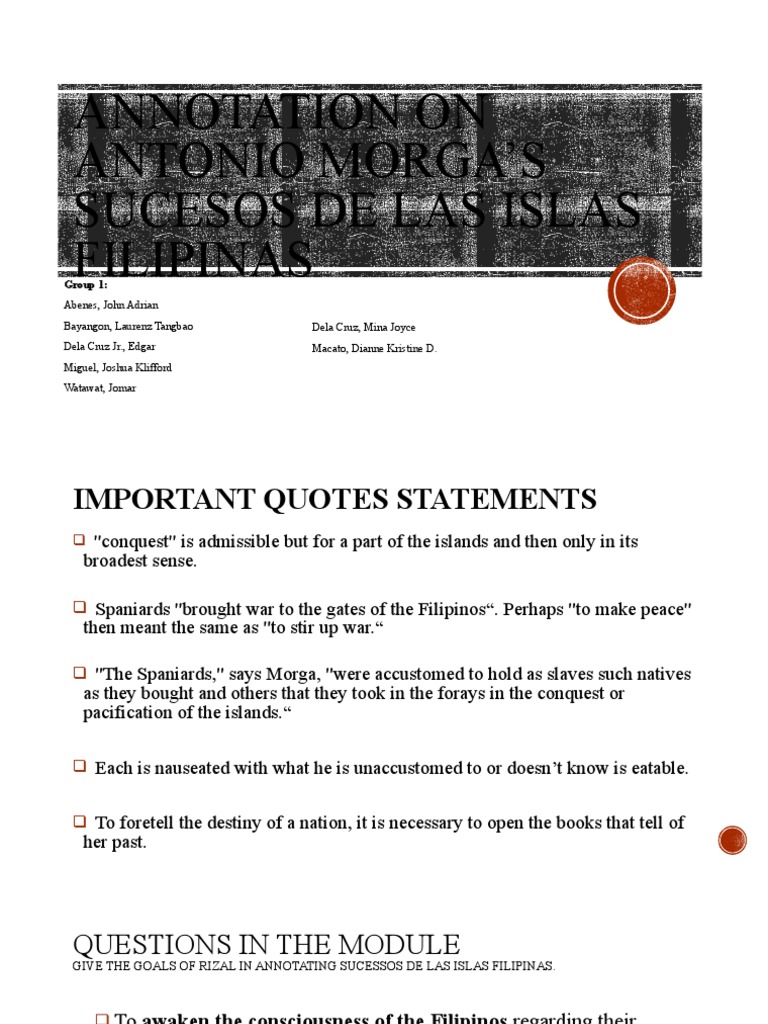 Lrizal Group 1 Annotation (Quote Statements-Questions in The Module) | PDF | Philippines