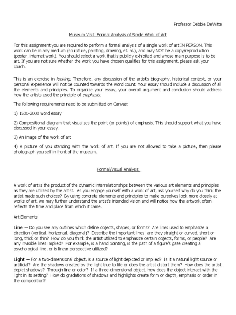 Visual Analysis - ART 1301 | PDF | Composition (Visual Arts) | Perspective (Graphical)