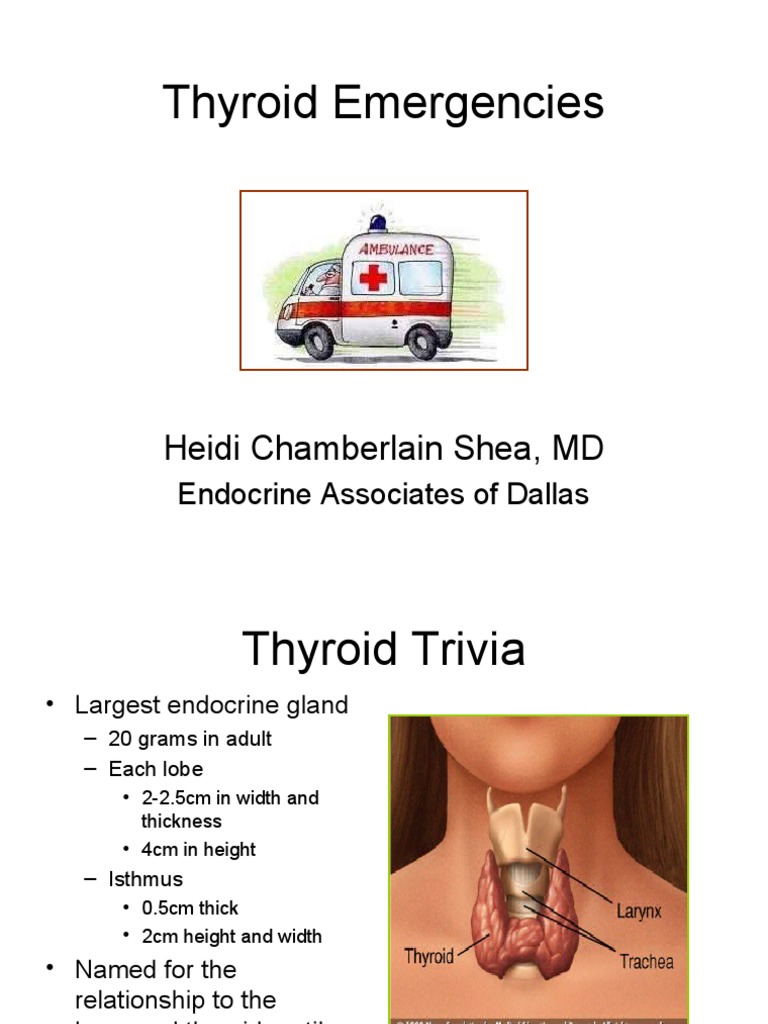 Thyroid Emergencies: Heidi Chamberlain Shea, MD | PDF | Hyperthyroidism ...