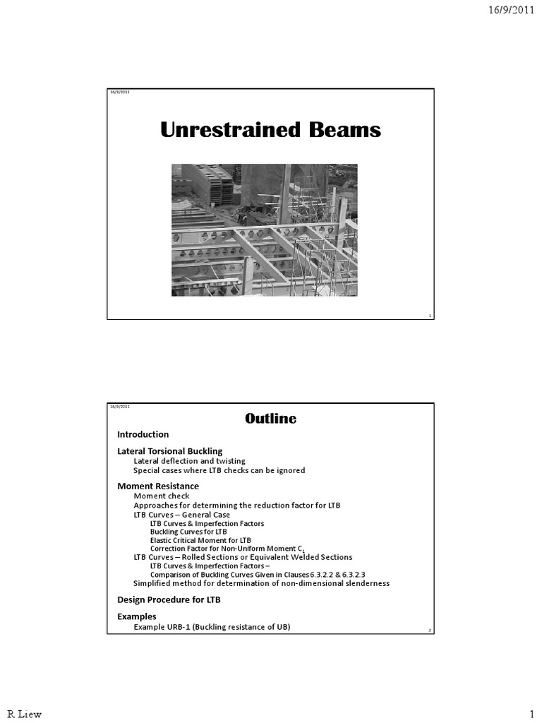 6 Unrestrained Beams - 2011 (Compatibility Mode) | PDF | Buckling ...
