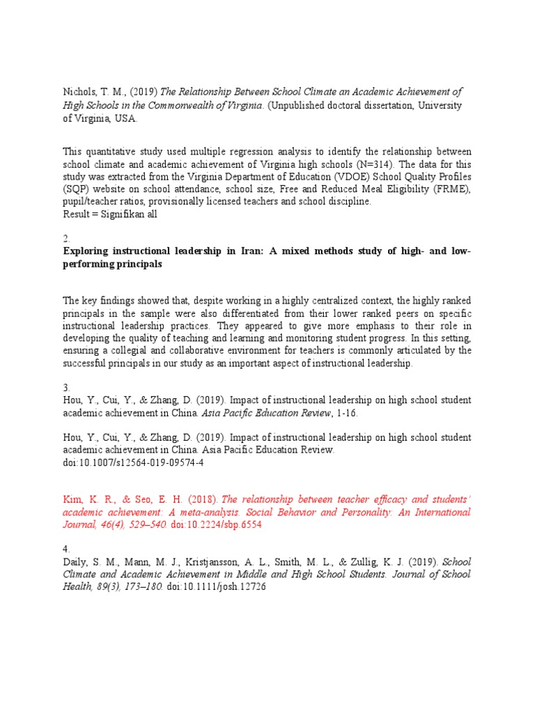 High Schools in The Commonwealth of Virginia. (Unpublished Doctoral ...