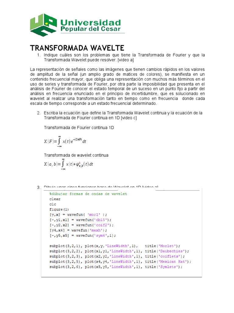 Transformada Wavelet | PDF | Wavelet | Transformada de Fourier