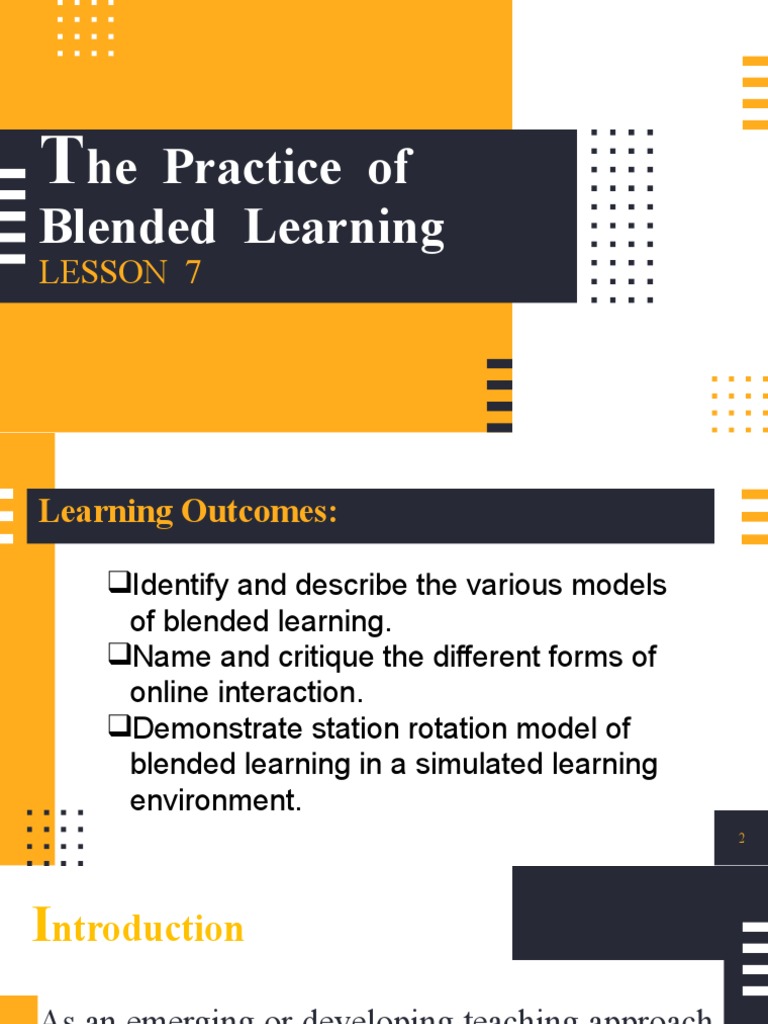 He Practice of Blended Learning: Lesson 7 | PDF | Educational ...
