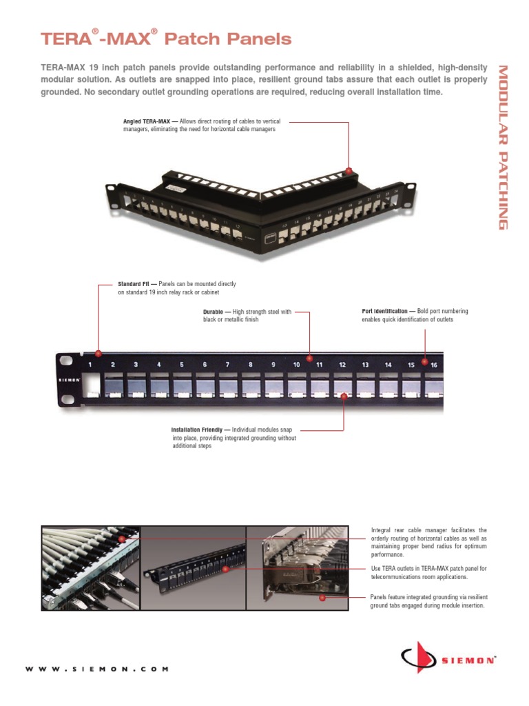 Tera - Max Patch Panels: Angled TERA-MAX - Allows Direct Routing of ...