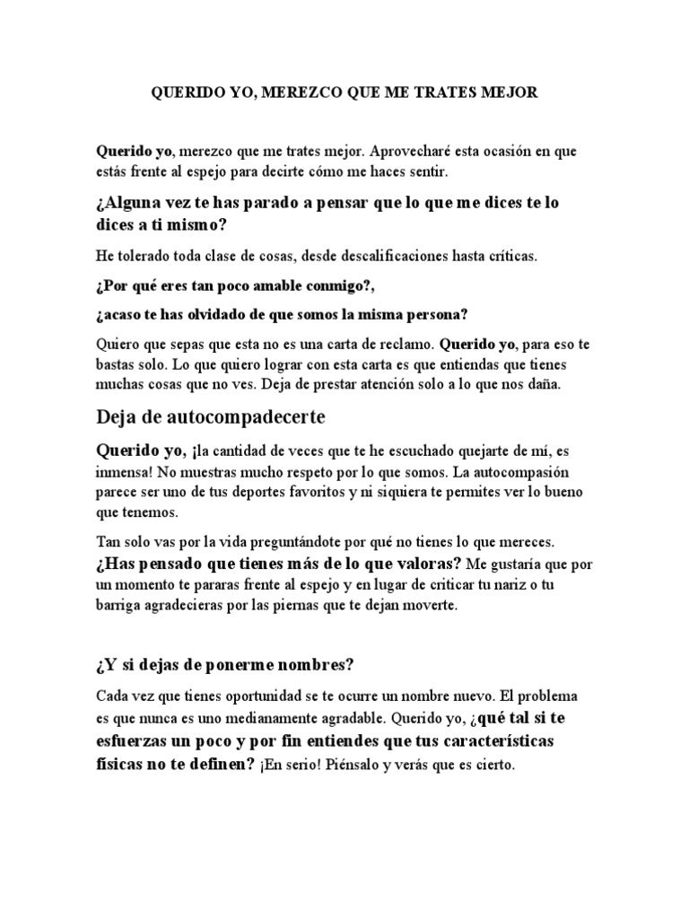 Querido Yo | PDF