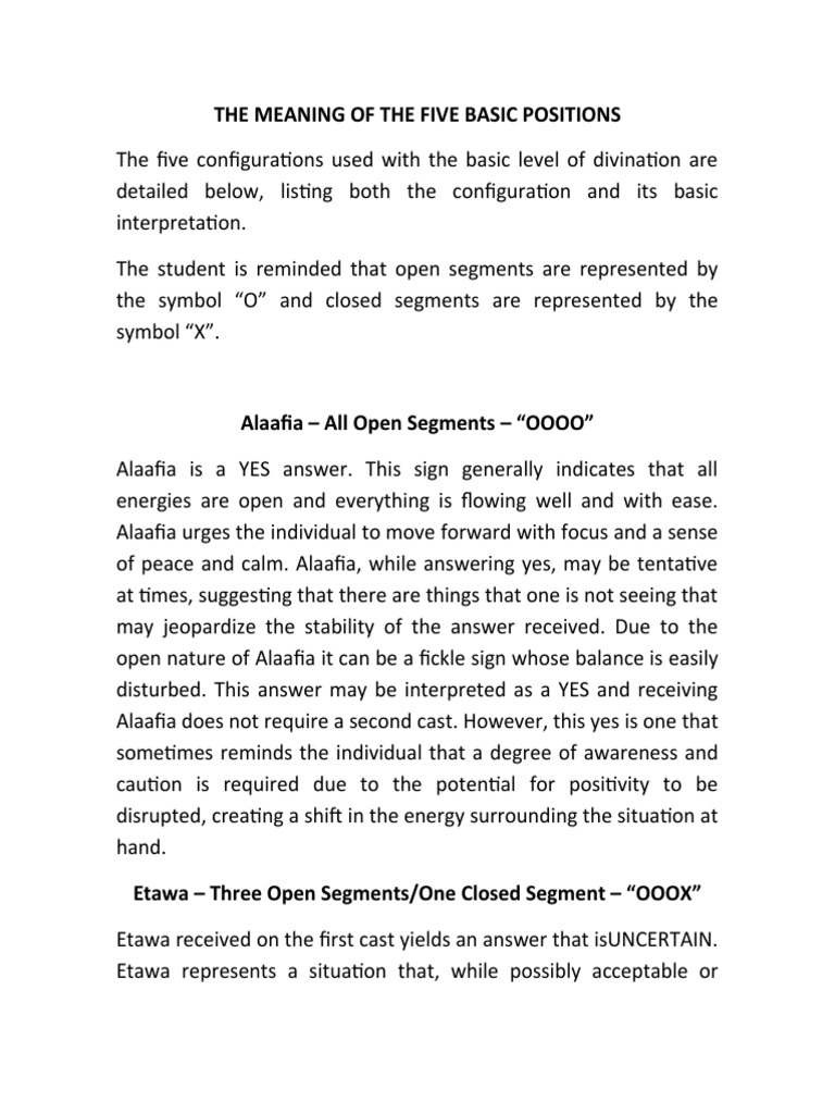 The Meaning of The Five Basic Positions | PDF | Nature