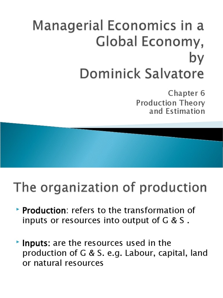 Production Theory and Estimation | PDF | Production Function | Economics