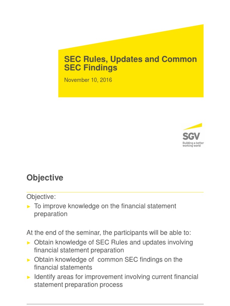 Day 1 PM - SEC Rules Updates and Common SEC Findings PDF | PDF ...
