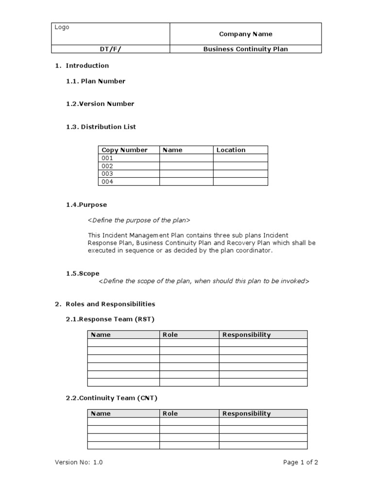 Business Continuity Plan | PDF | Business | Business (General)