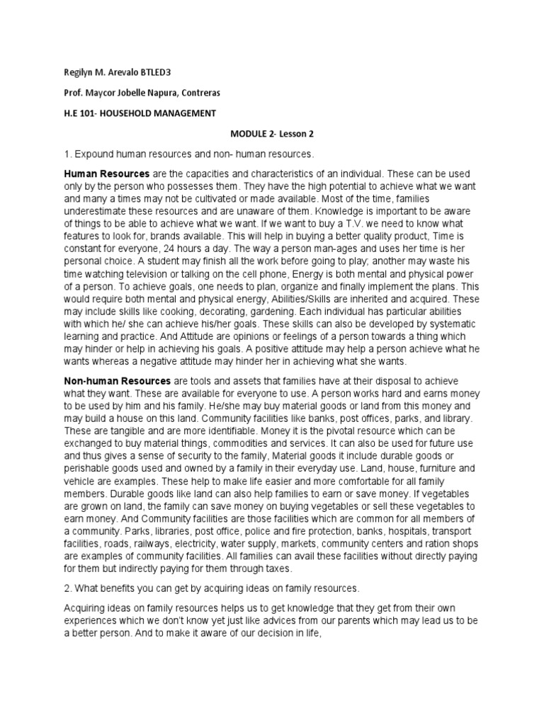 Module 2 - Lesson 2 Batch 3 | PDF | Goods | Resource