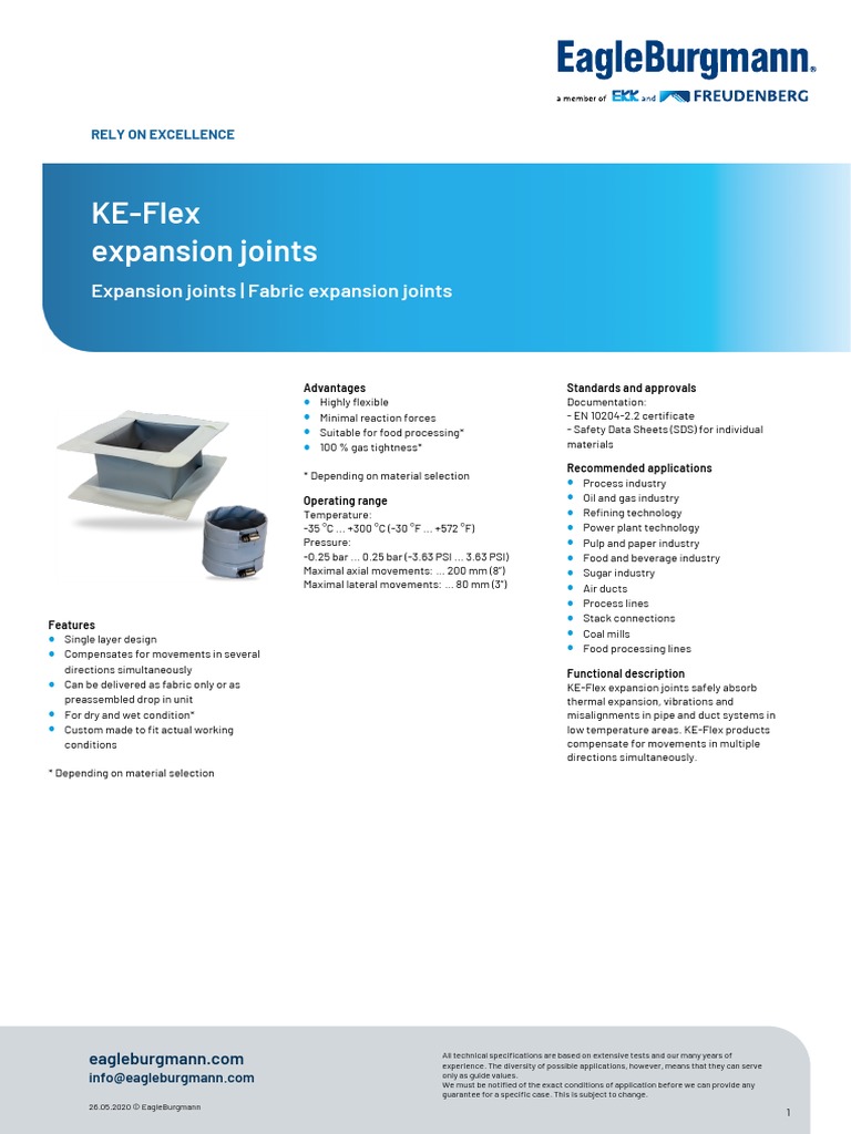 EagleBurgmann - KE-Flex Expansion Joints - EN | PDF | Duct (Flow) | Steel