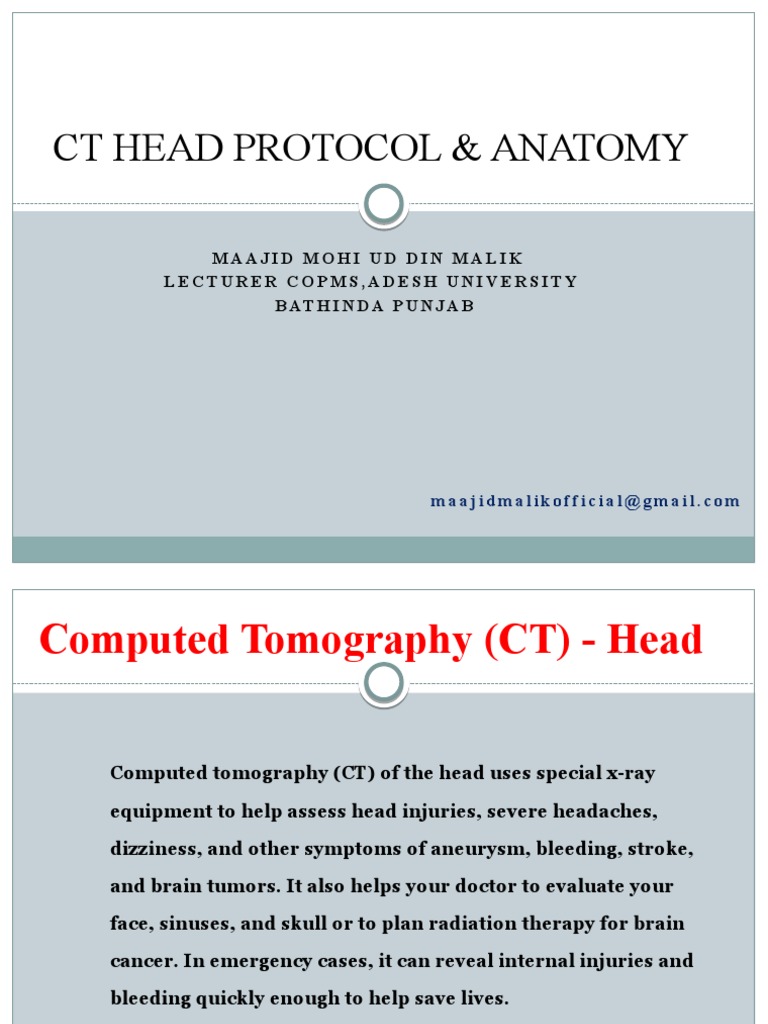 CT Head Anatomy | PDF | Ct Scan | Corpus Callosum