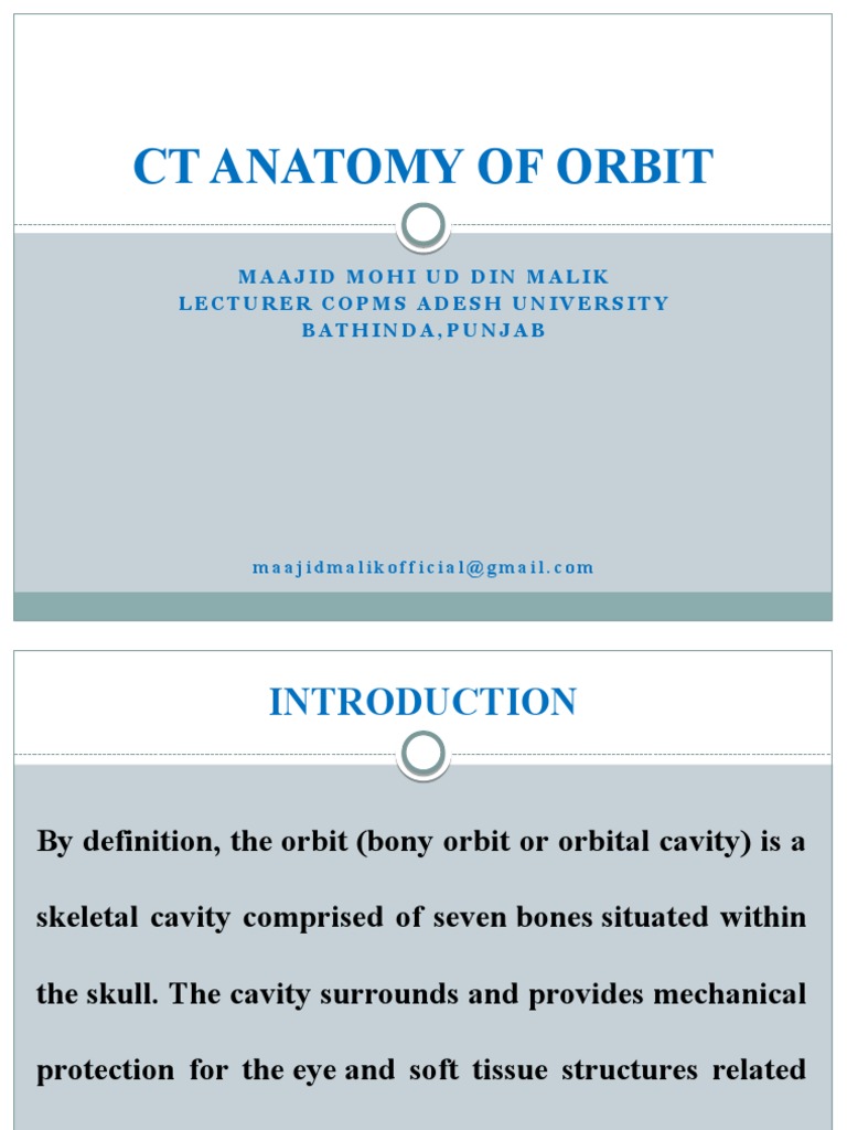 CT Anatomy of Orbit | PDF | Skeletal System | Human Head And Neck