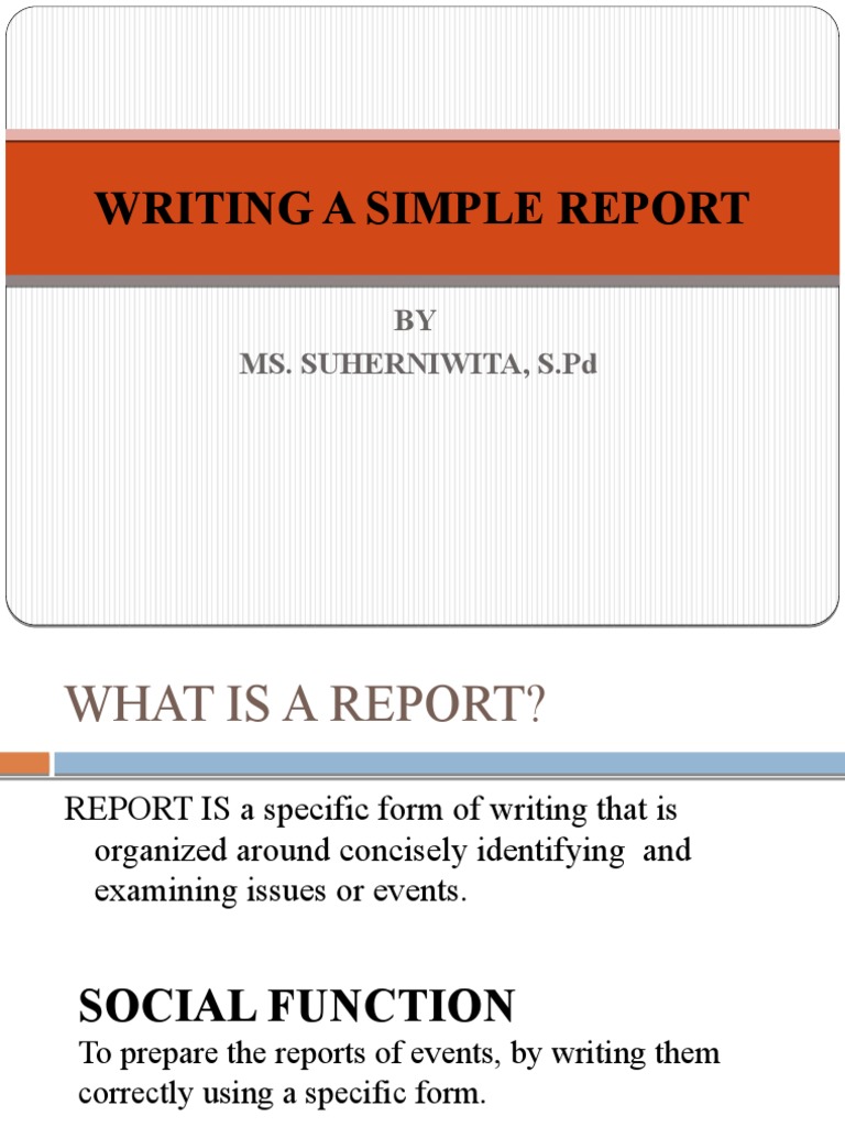Writing A Simple Report | PDF