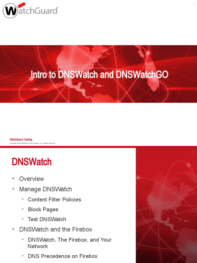Intro To Dnswatch and Dnswatchgo: Watchguard Training | PDF | Domain ...